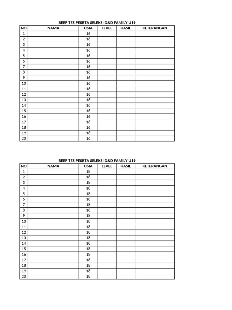 Beep Test | PDF
