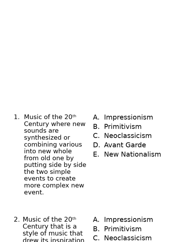 Music - Summative Test 2 | PDF