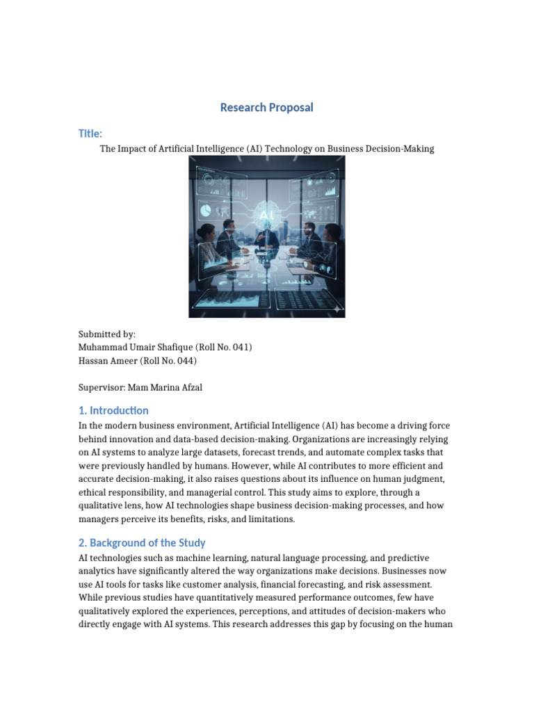 Qualitative Research Proposal AI Business Decisions | PDF | Artificial ...