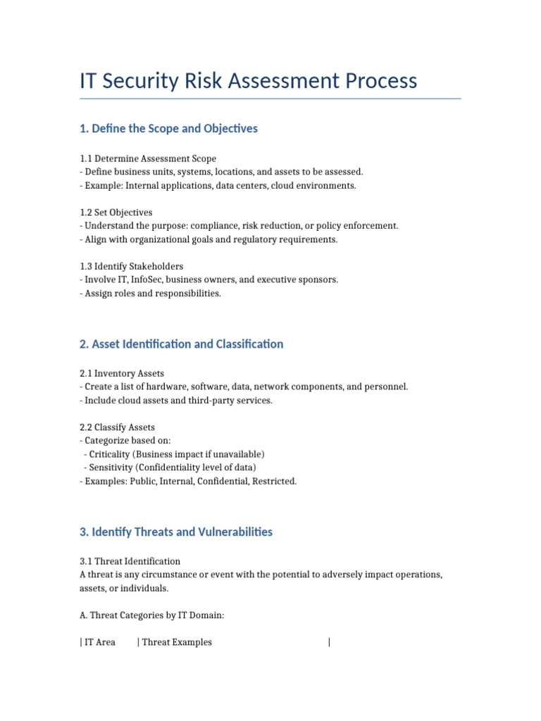 IT Security Risk Assessment Process | PDF | Security | Computer Security