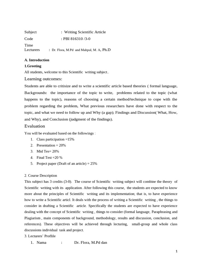 Scientific Writing 1-16 | PDF | Validity (Statistics) | Second Language