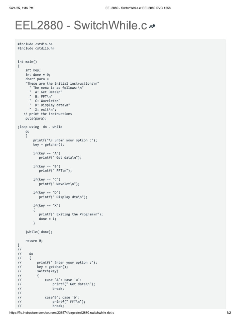 EEL2880 - SwitchWhile | PDF