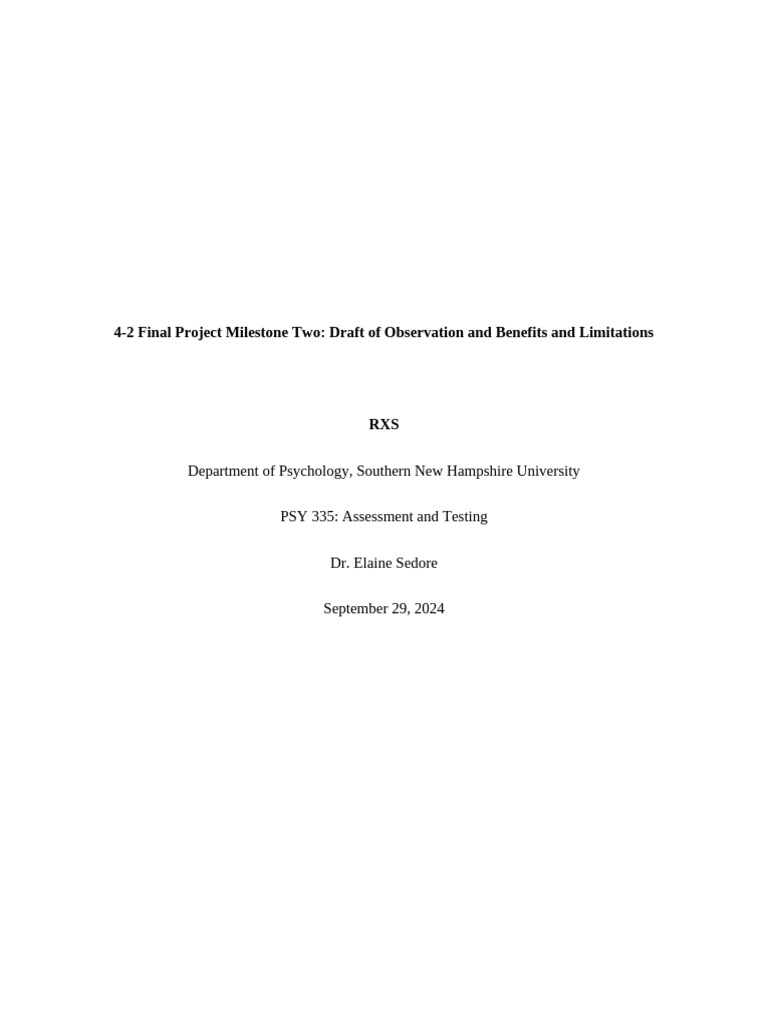 Observation and Assessment of Barbara's Psychology | PDF | Wechsler ...