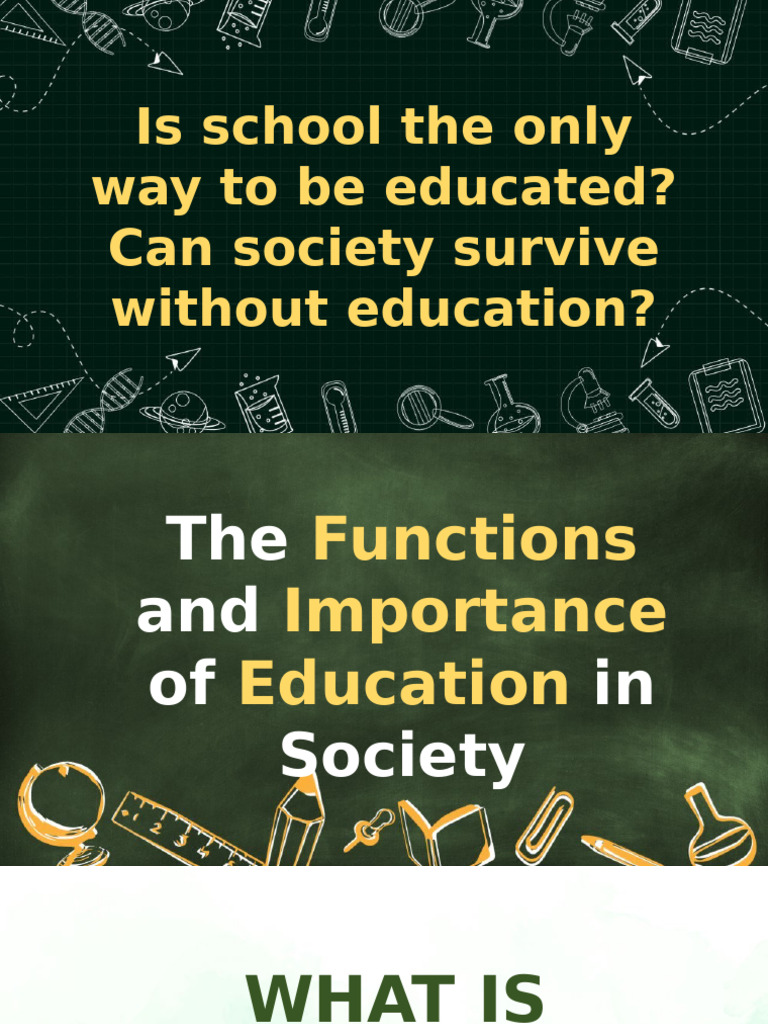 Functions and Importance of Education | PDF | Innovation | Socialization