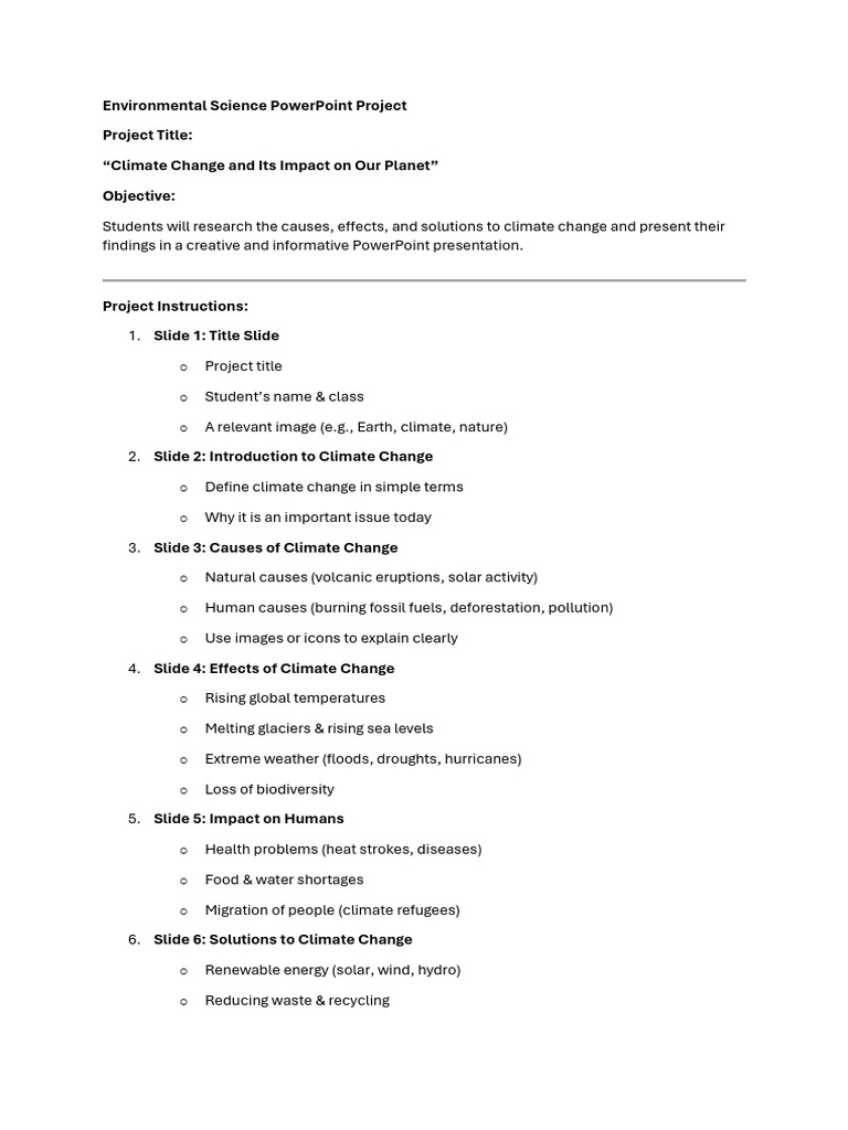 Environmental Science PowerPoint Project | PDF