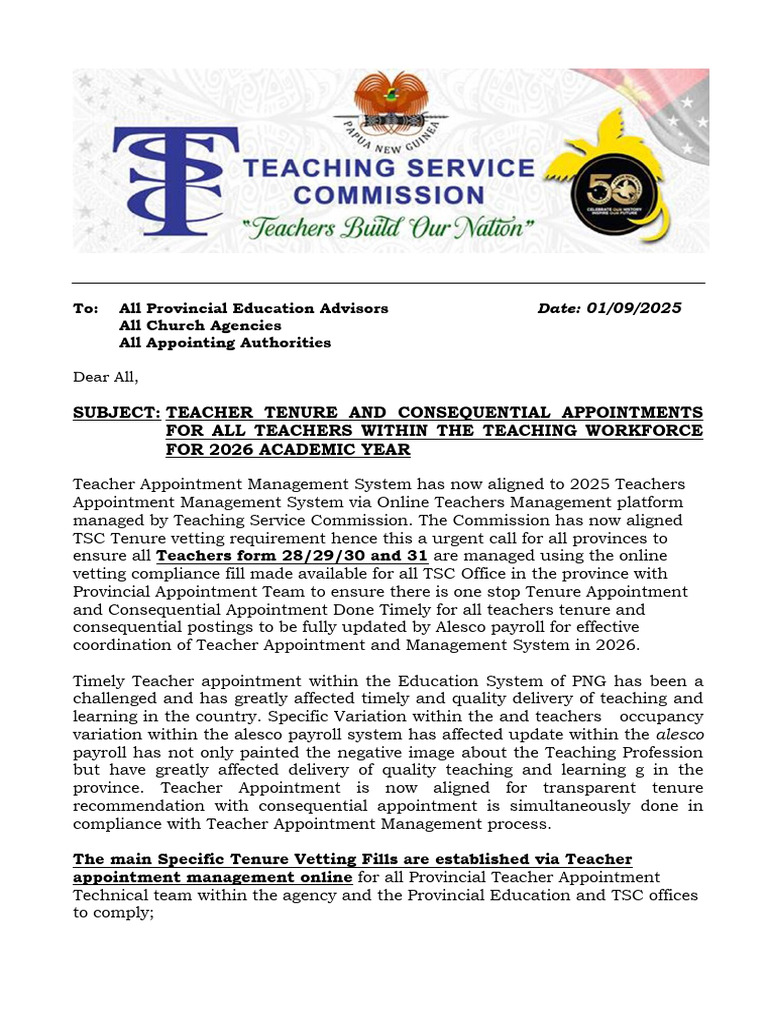 2025 - Teacher Appointment Tenure Apppointment and 2026 Appointment | PDF | Teachers