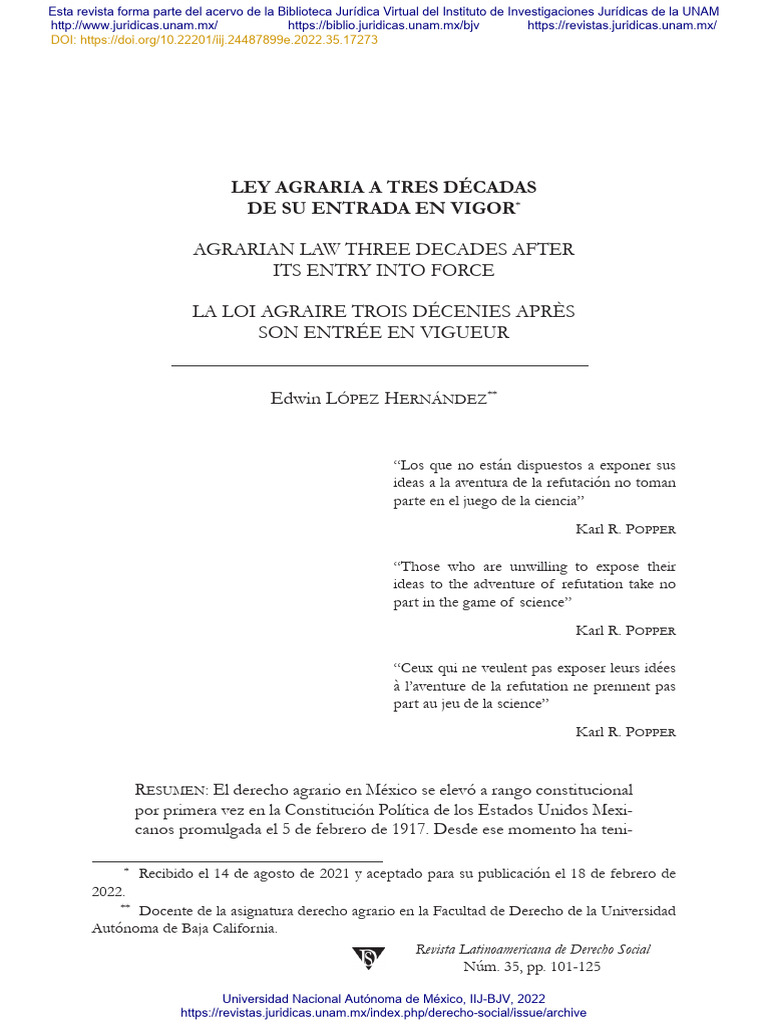 Ley Agraria en México: 30 Años de Análisis | PDF | Dominio eminente ...
