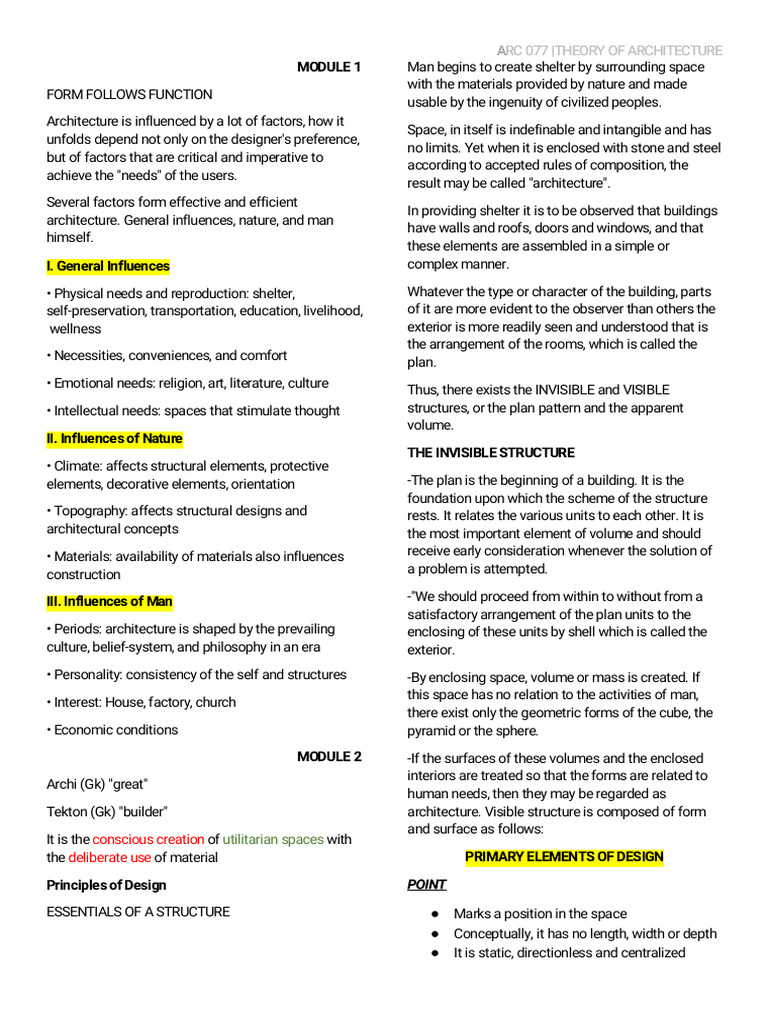 Architecture: Form Follows Function | PDF | Shape | Color