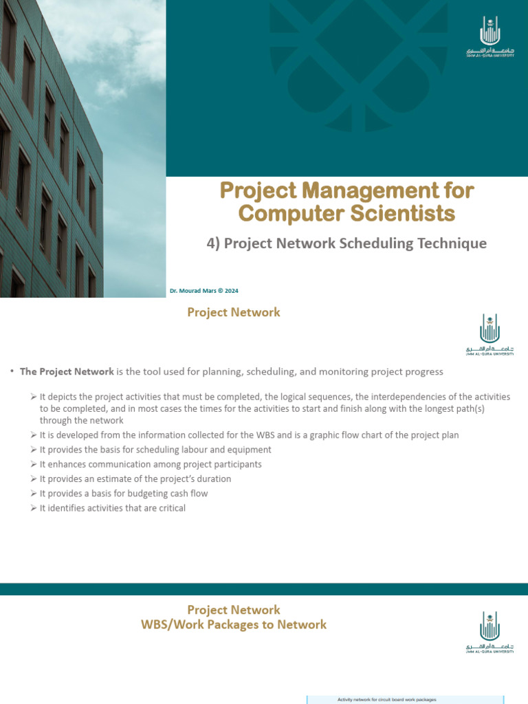 Lecture 4 - Project Network Scheduling Technique - 240505 - 152158 ...