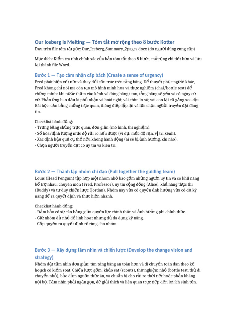 Our Iceberg Summary Detailed | PDF
