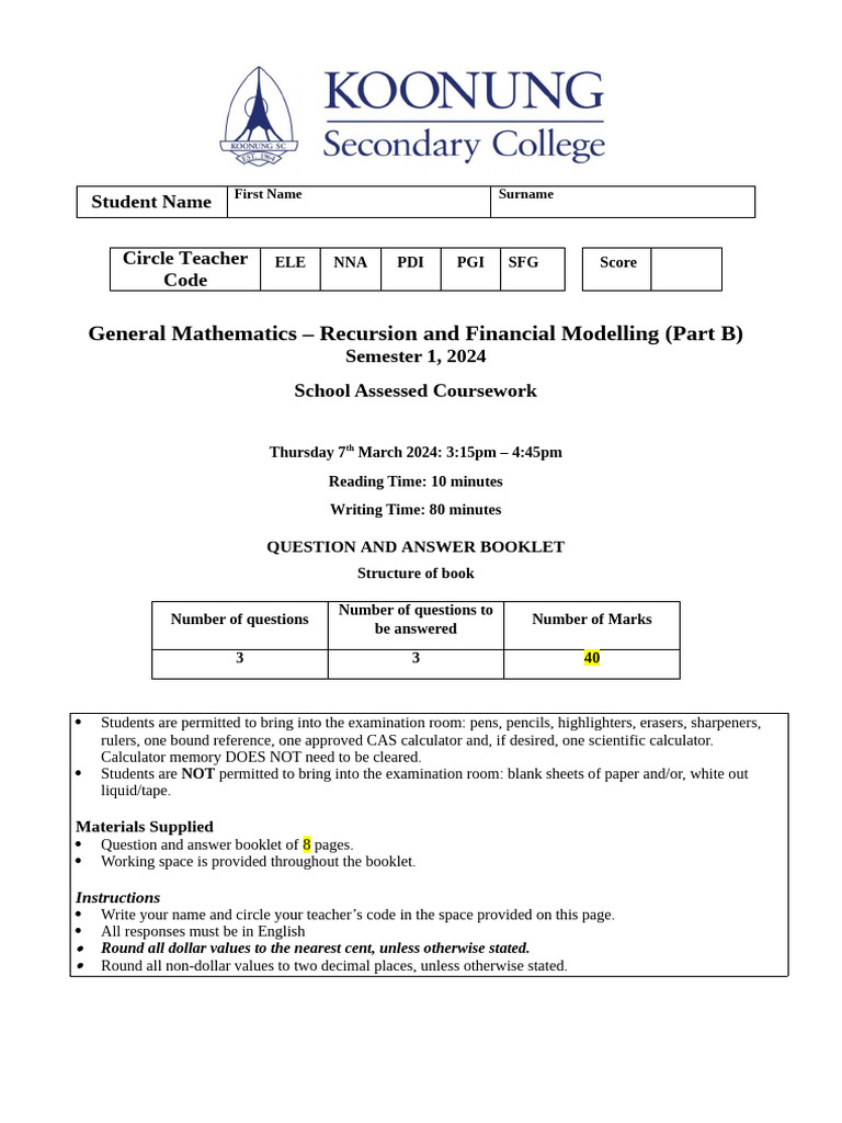 2024 12GMA Finance and Recursion SAC PART B Solutions | PDF | Interest ...