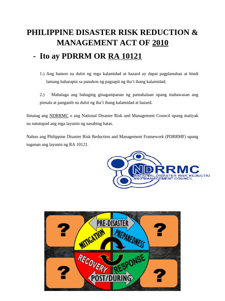 Philippine Disaster Risk Reduction Lect 4 | PDF