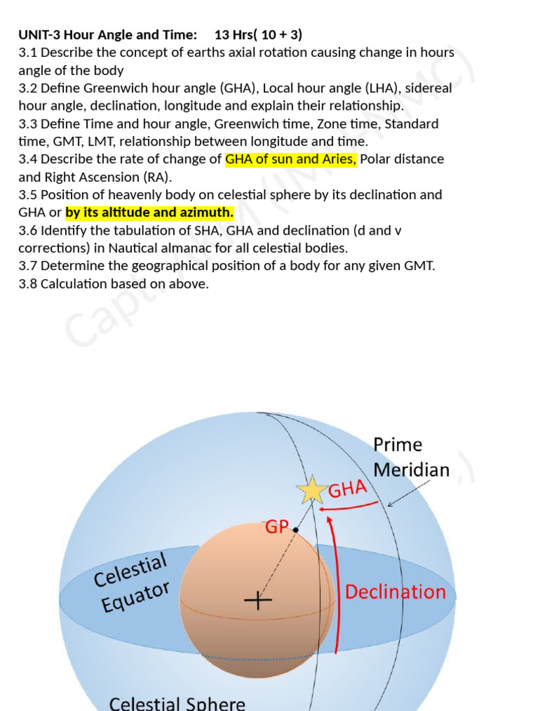 Understanding Hour Angles and Time Calculations | PDF | Elementary ...