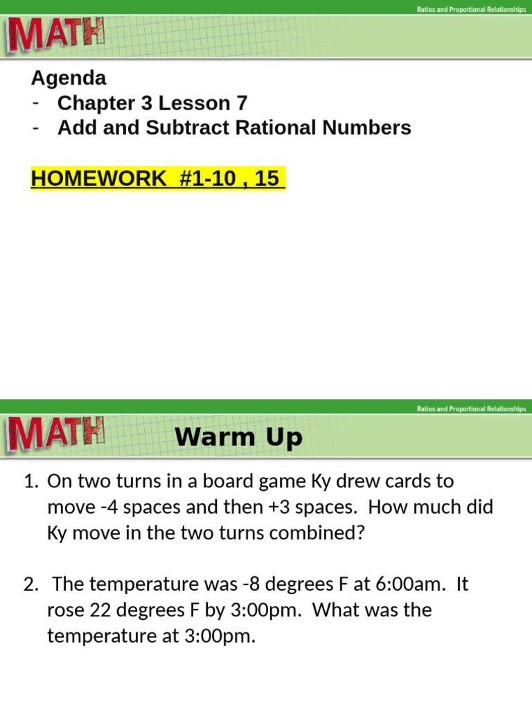 AM Chapter 3 Lesson 7 Presentation | PDF | Ratio | Rational Number