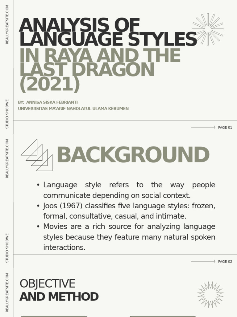 Language Styles in Raya and the Last Dragon | PDF | Communication ...