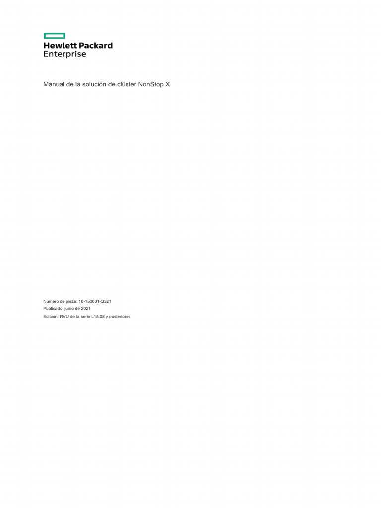 Manual de Clúster HPE NonStop X | PDF | Grupo de computadoras ...