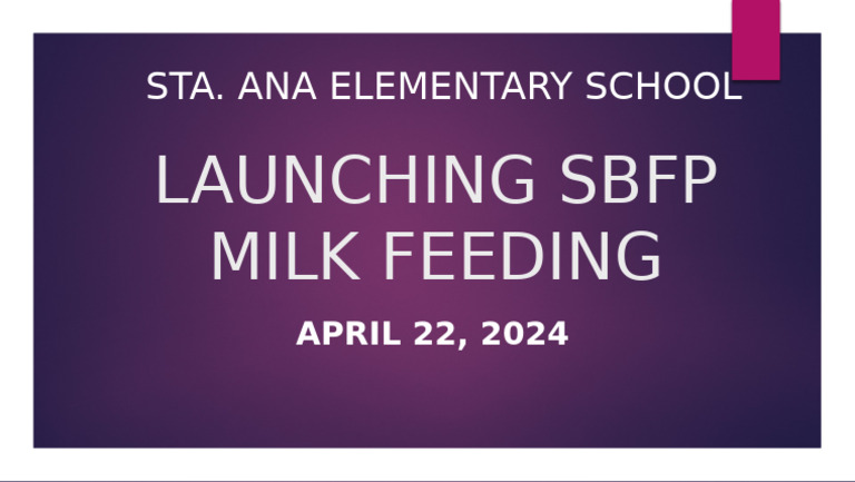 Launching SBFP Milk Feeding | PDF