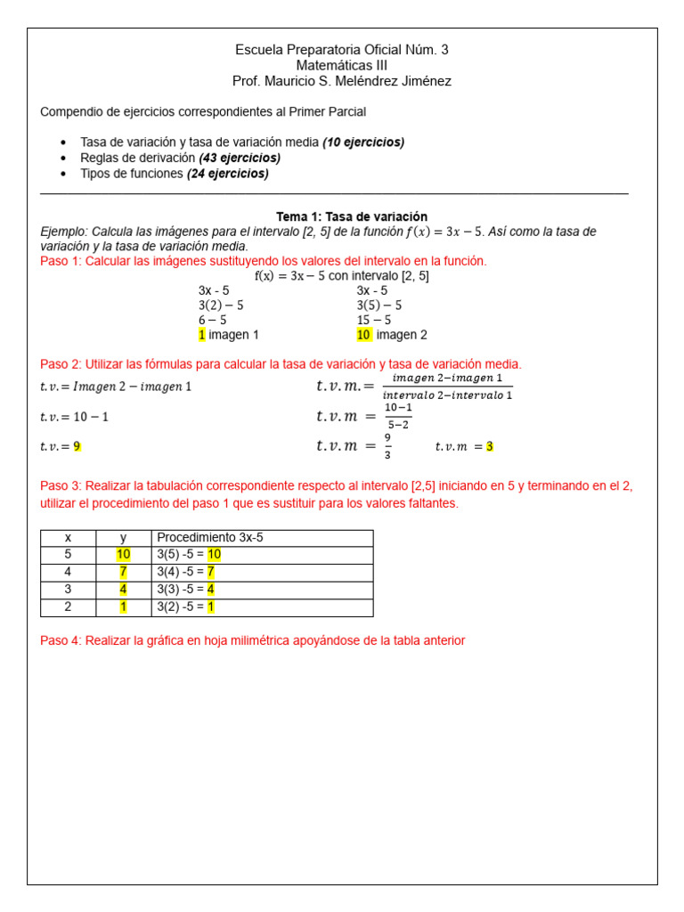 Ejercicios 1 Parcial Matemáticas 3 | PDF