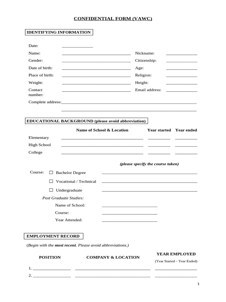2025 Intake Form VAWC (Not Married) | PDF | Family | Anger