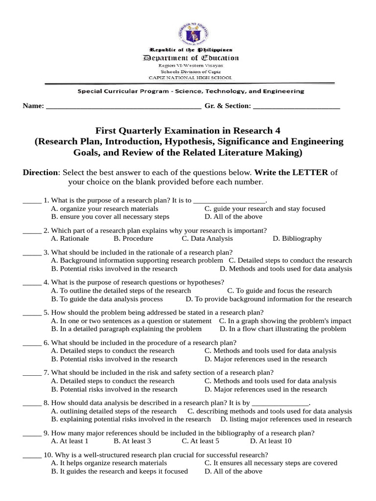 Dept Research 4 1st Quarter | PDF | Hypothesis | Null Hypothesis
