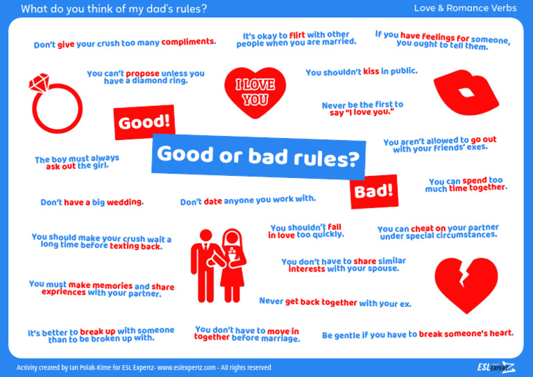 Good or Bad Rules Valentine's Vocabulary - Exercise | PDF