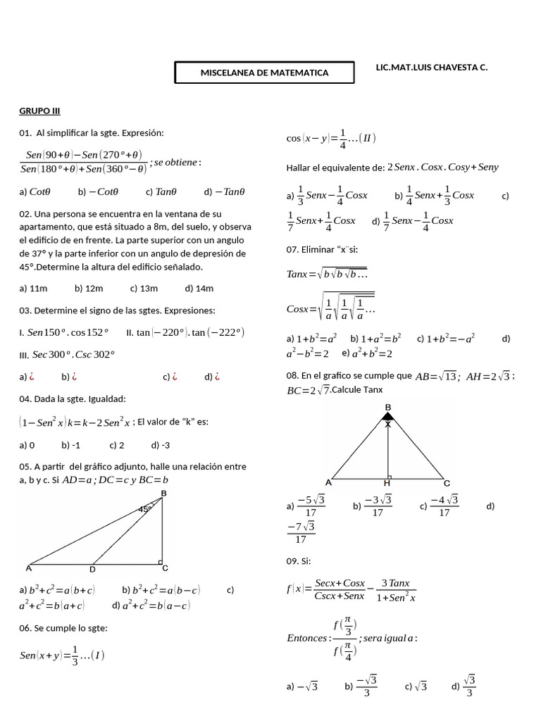 Miscelanea de Matematica | PDF
