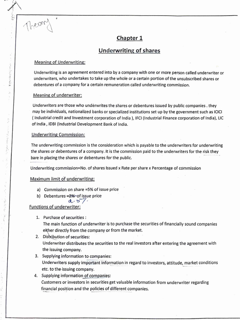 Underwriting Theory | PDF