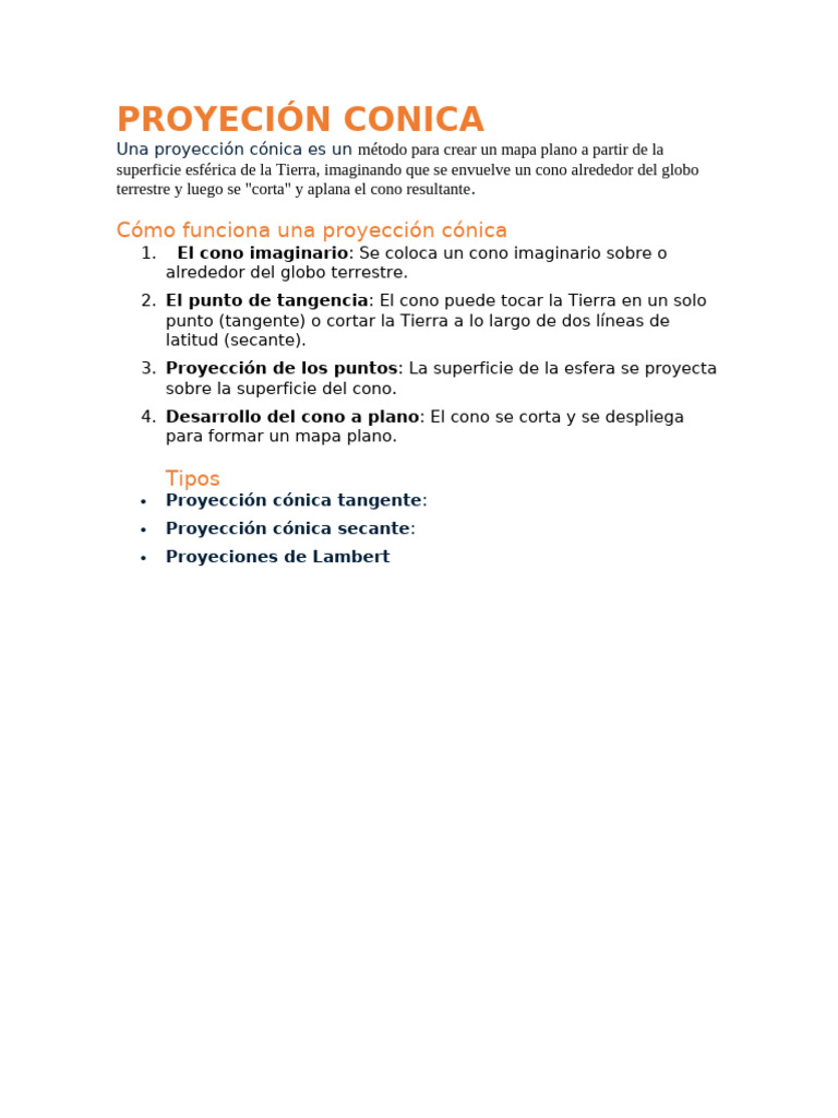 Proyección Cónica Secante en Mapas | PDF