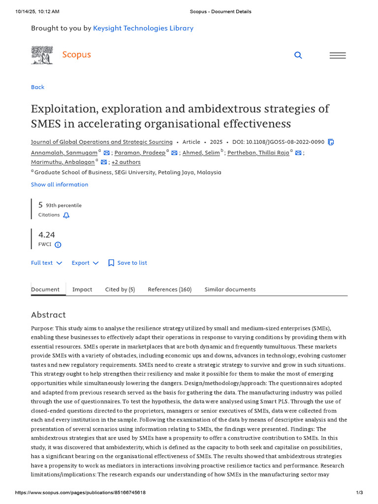 Exploitation, Exploration and Ambidextrous Strategies of SMES in ...