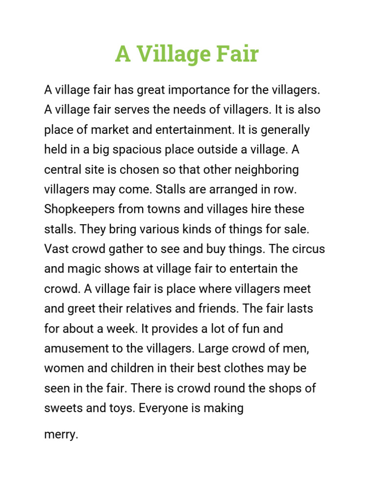A Village Fair | PDF