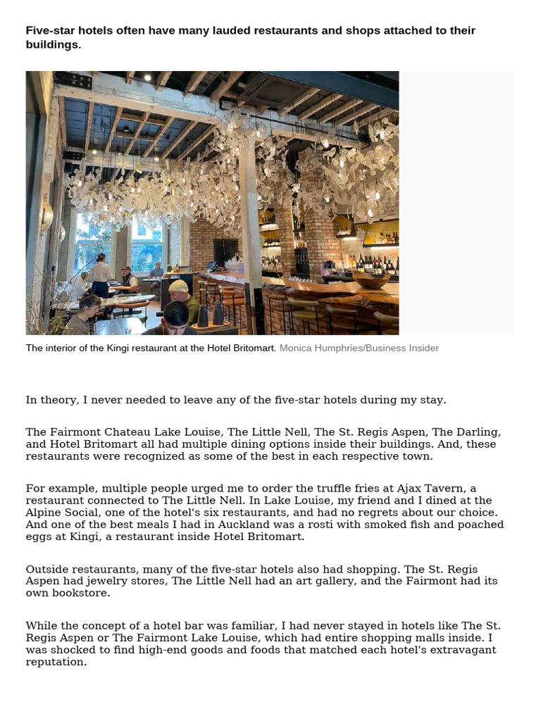 Five-Star Hotels with Top Dining & Shopping | PDF