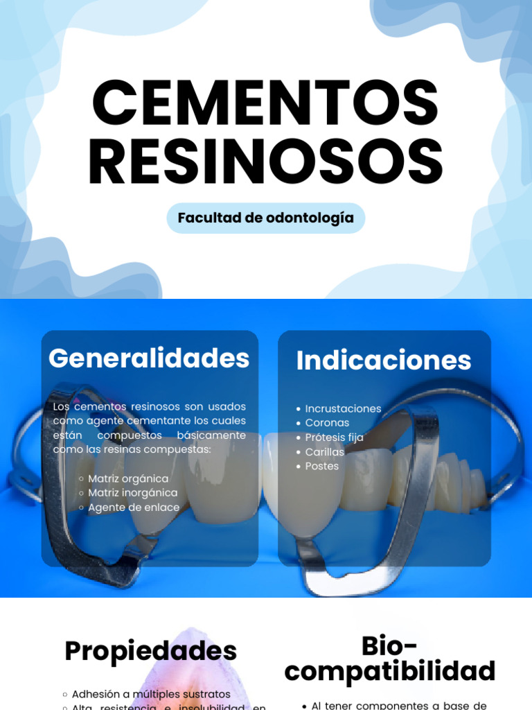 Cementos Resinosos en Odontología | PDF | Polimerización | Cemento