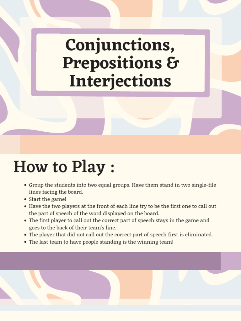 Conjunctions, Prepositions, and Interjections | PDF