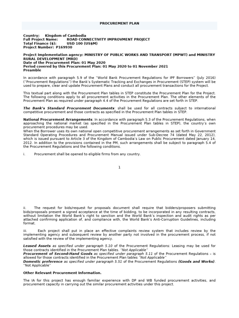 The Bank's Standard Procurement Documents | PDF | Procurement
