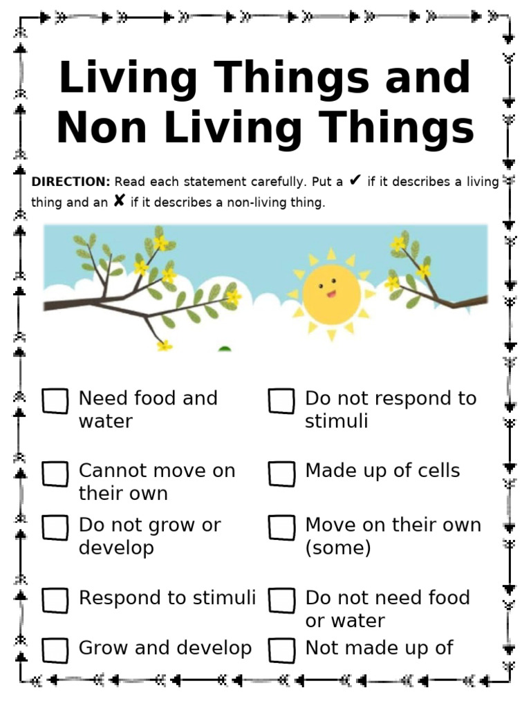 Living vs Non-Living Things Guide | PDF