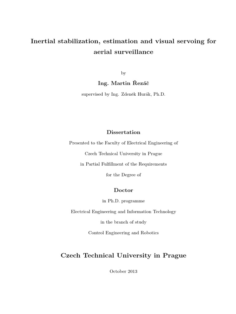 Inertial Stabilization for Aerial Surveillance | PDF | Inertial ...
