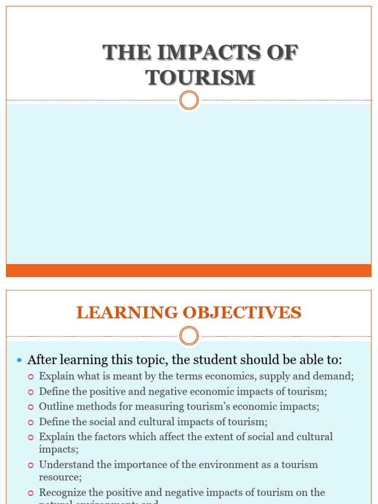 Economic and Social Impacts of Tourism | PDF | Tourism | Demand