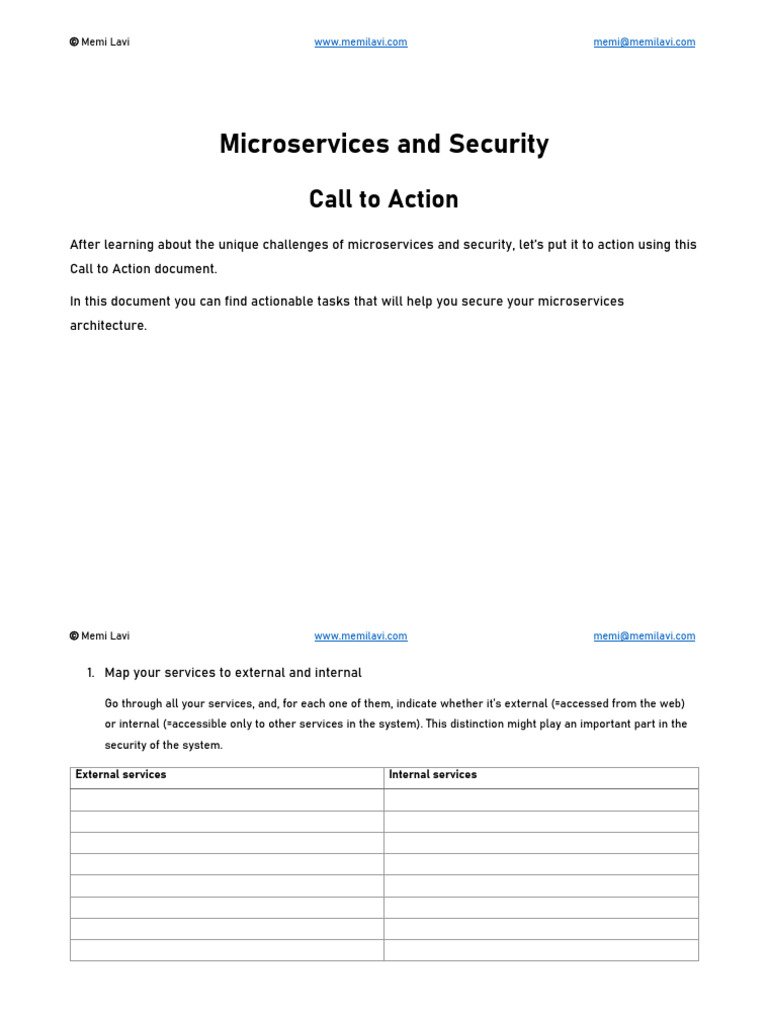 Microservices and Security Call To Action | PDF