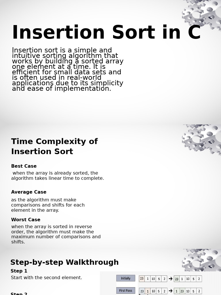 Insertion Sort in C | PDF