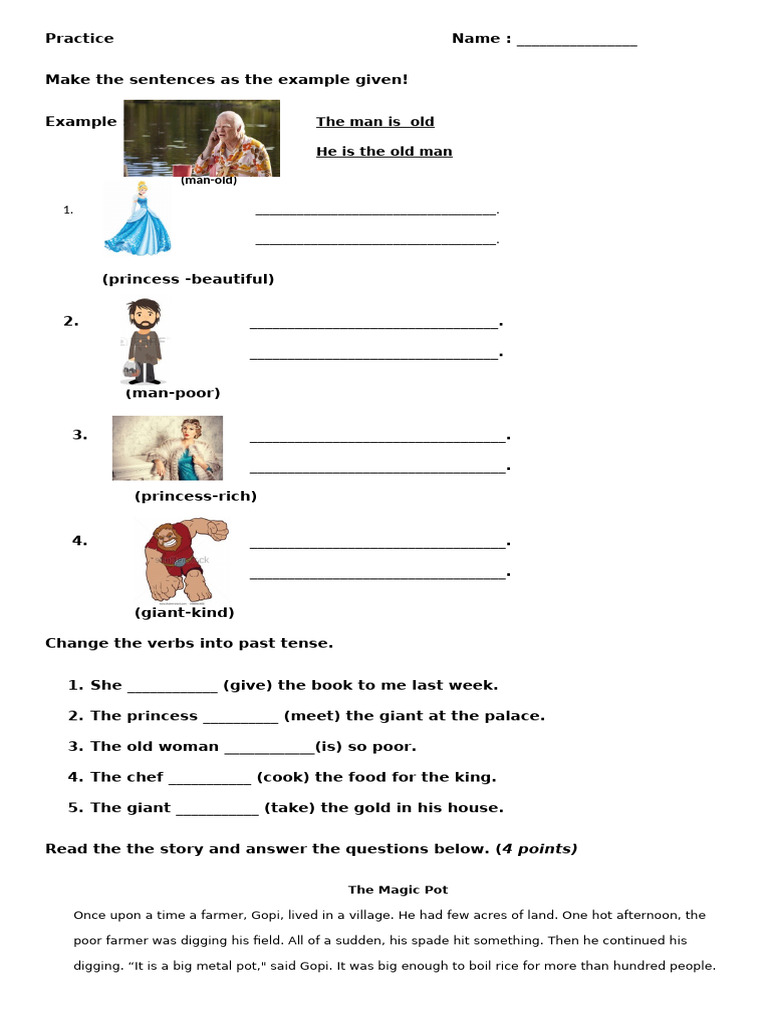 Practice Unit 7 Once Upon a Time | PDF | Language Mechanics | Linguistic Morphology