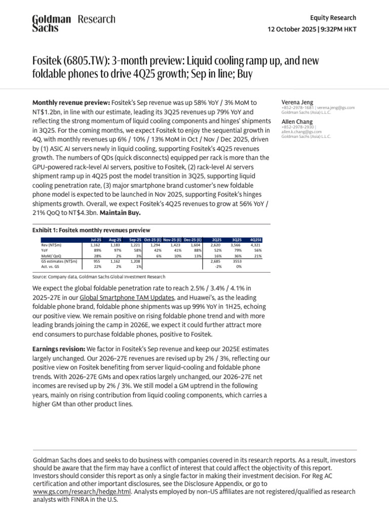 Fositek 3-Month Revenue Preview 2025 | PDF | Stocks | Securities (Finance)