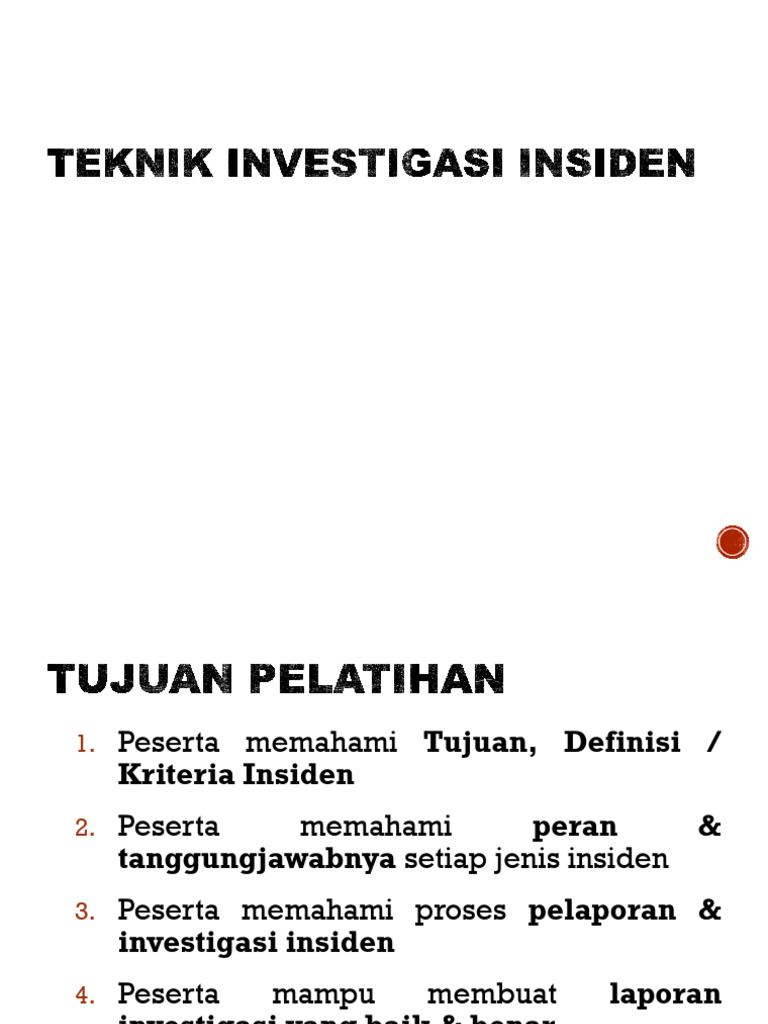 Panduan Pelaporan dan Investigasi Insiden | PDF