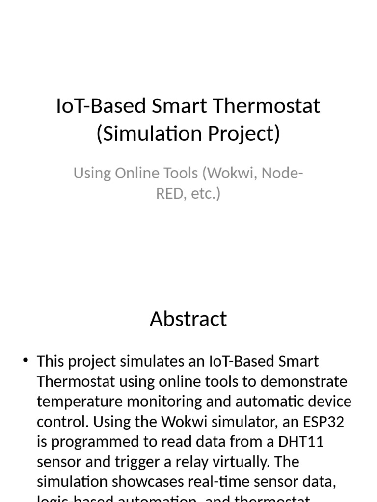 IoT Smart Thermostat Simulation | PDF