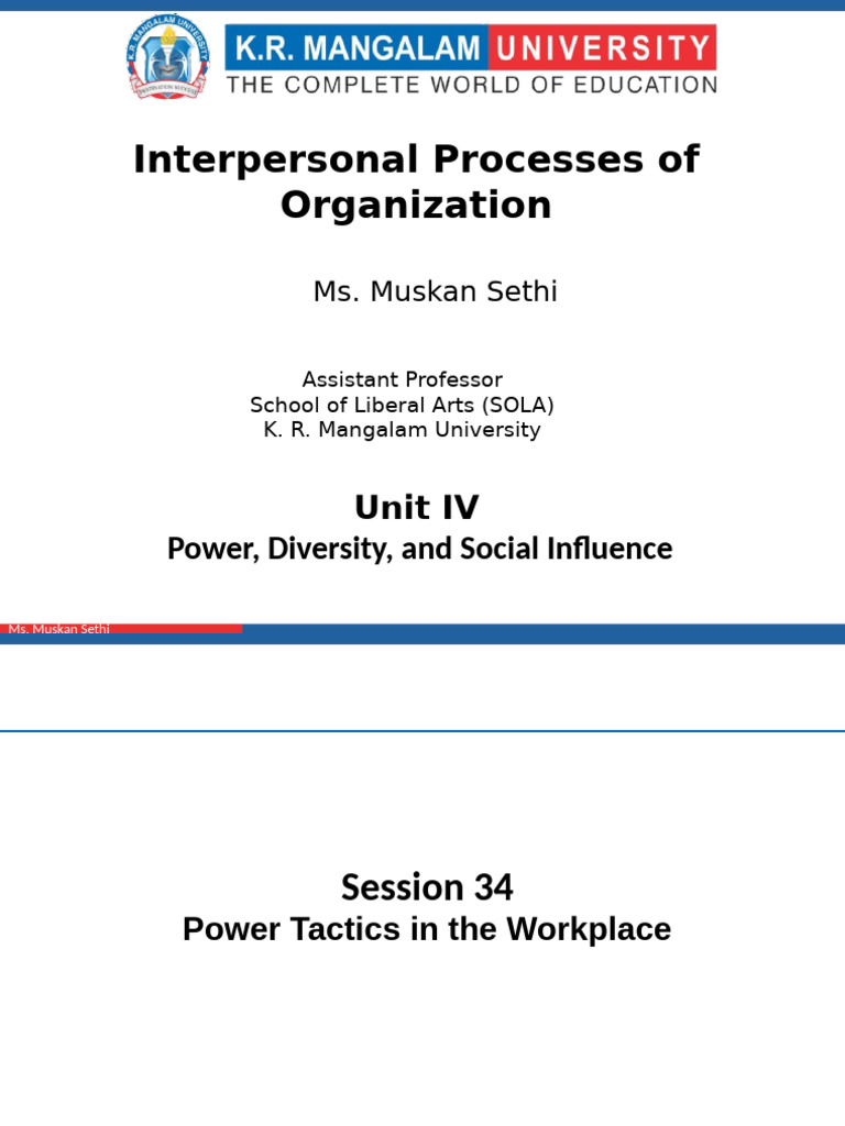 Session 34 Power Tactics in The Workplace | PDF | Sexual Harassment ...