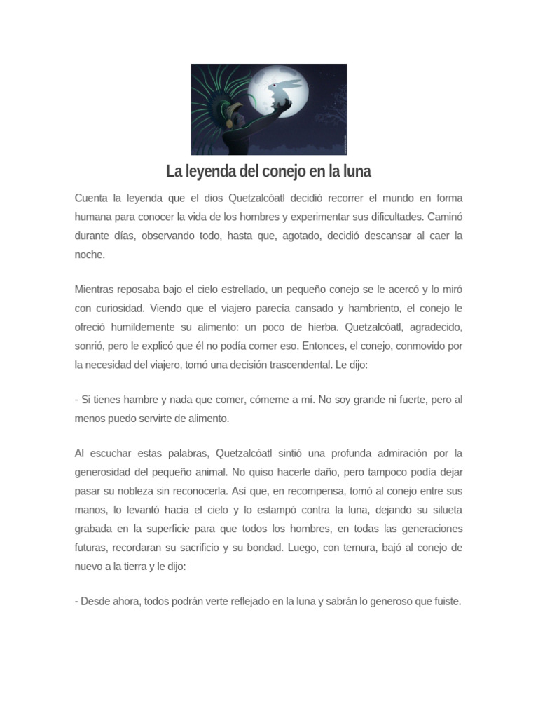 Leyenda del Conejo en la Luna | PDF