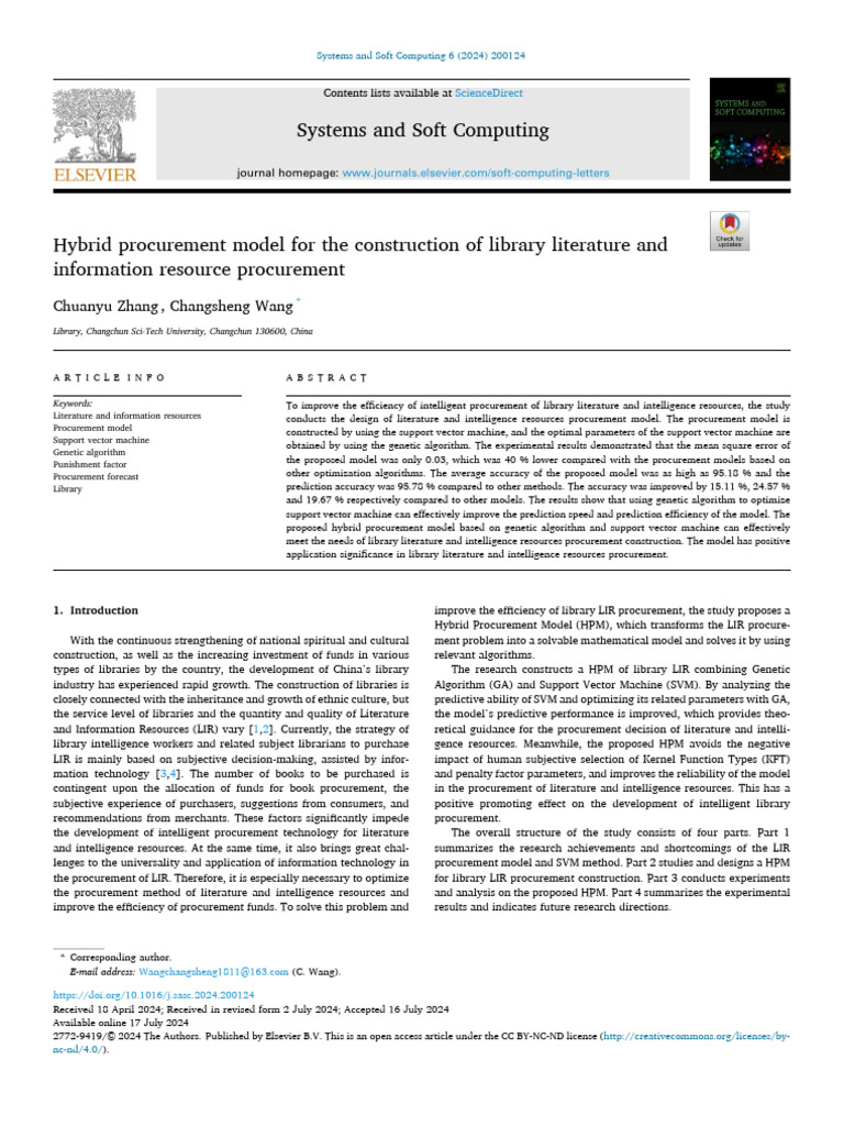 Hybrid Procurement Model For The Construction of Library Literature and ...