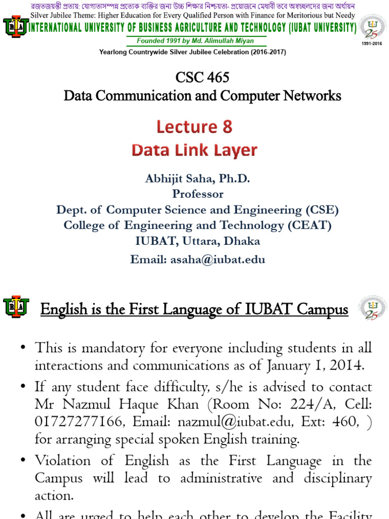 CSC 465 Lecture8 New - Dr. A. Saha | PDF | Channel Access Method ...