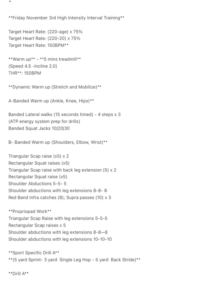 Friday November 3rd High Intensity Interval Training | PDF