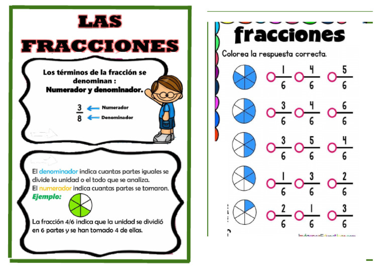 Ficha de Las Fracciones 1er Grado 2025 | PDF