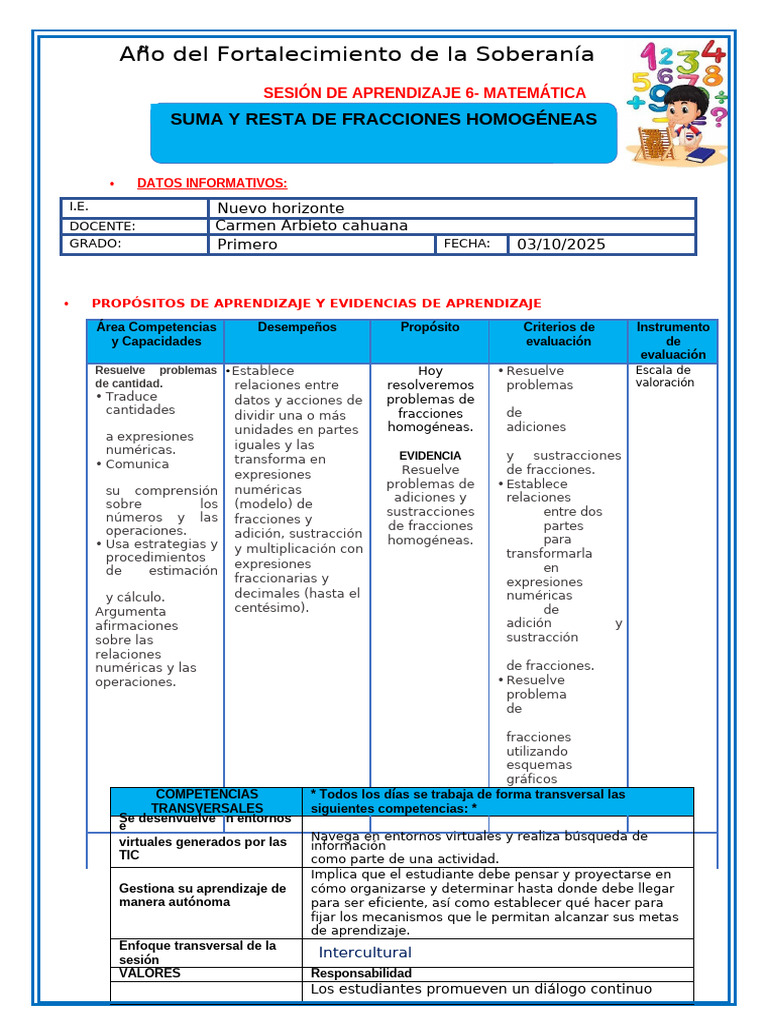 Partes de fracciones para niños | PDF | Sustracción | Aprendizaje